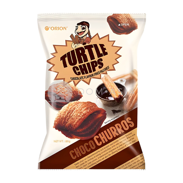 Snack Churros Socola Turtle Chips ORION 80g | Danh mục sản phẩm \ Kẹo và đồ ăn nhẹ \ Đồ ăn nhẹ